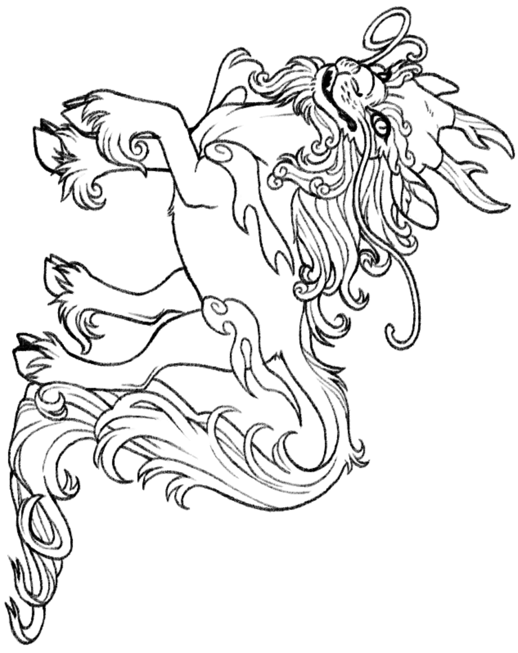 Kirin Chinese Unicorn Coloring Page - Free Printable Coloring Pages for ...